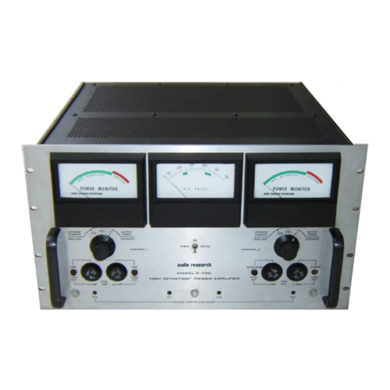AUDIO RESEARCH D79 OWNER'S MANUAL Pdf Download | ManualsLib