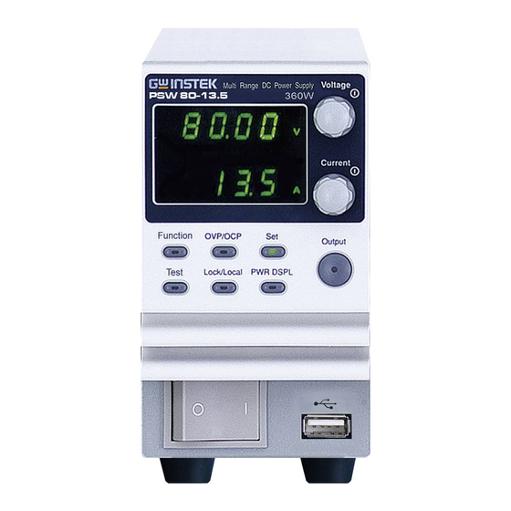 GW INSTEK PSW SERIES USER MANUAL Pdf Download | ManualsLib