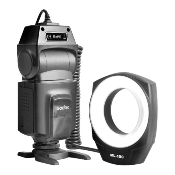 GODOX MACRO RING FLASH ML-150 INSTRUCTION MANUAL Pdf Download | ManualsLib