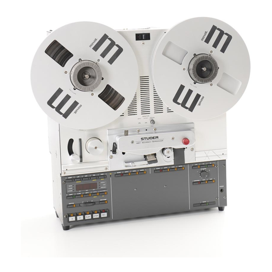 STUDER A807 OPERATING INSTRUCTIONS MANUAL Pdf Download | ManualsLib