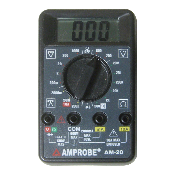 AMPROBE AM-20 OPERATING INSTRUCTIONS MANUAL Pdf Download | ManualsLib