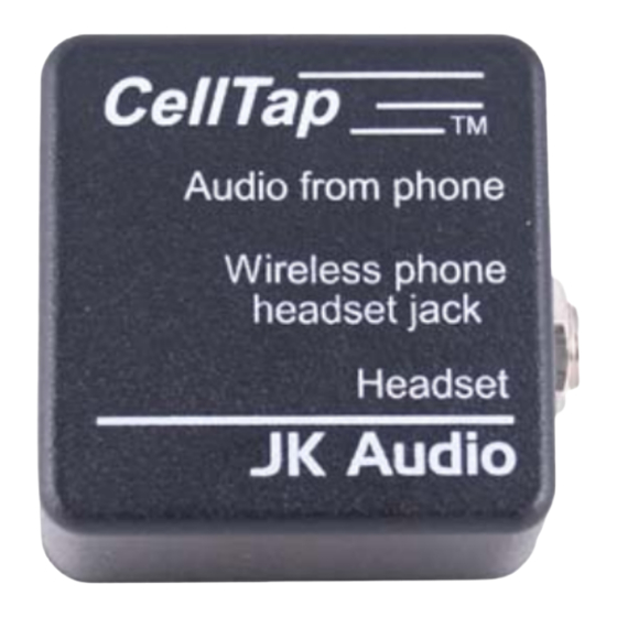 JK AUDIO CELLTAP USER MANUAL Pdf Download | ManualsLib