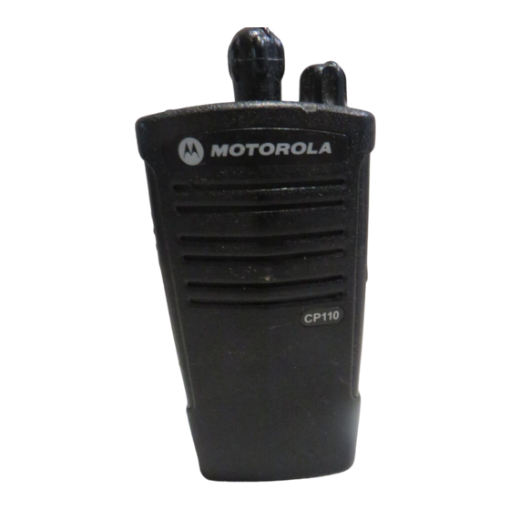 MOTOROLA CP110 UHF USER MANUAL Pdf Download | ManualsLib