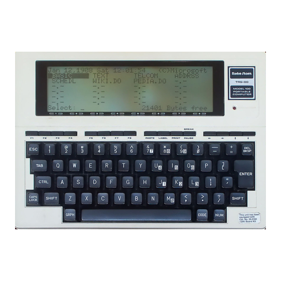 RADIO SHACK TRS-80 MODEL 100 BASIC MANUAL Pdf Download | ManualsLib