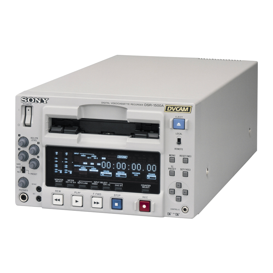 Sony Dsr 1500a Operating Instructions Manual Pdf Download Manualslib