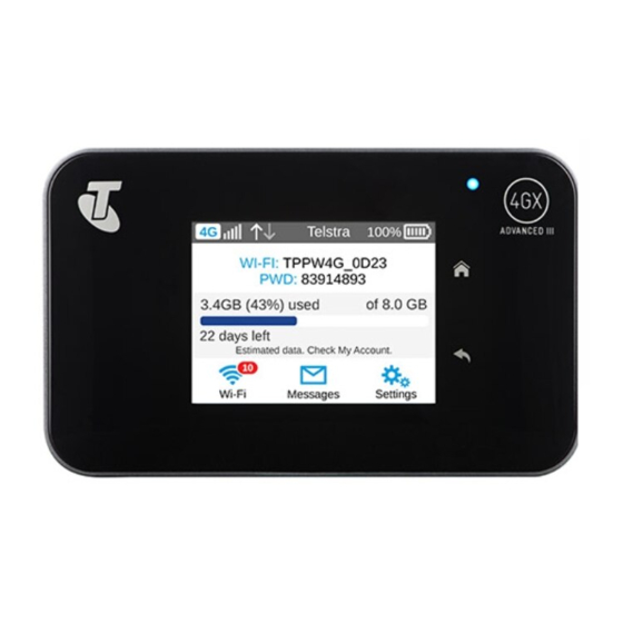 TELSTRA WI-FI 4GX ADVANCED III QUICK START MANUAL Pdf Download | ManualsLib
