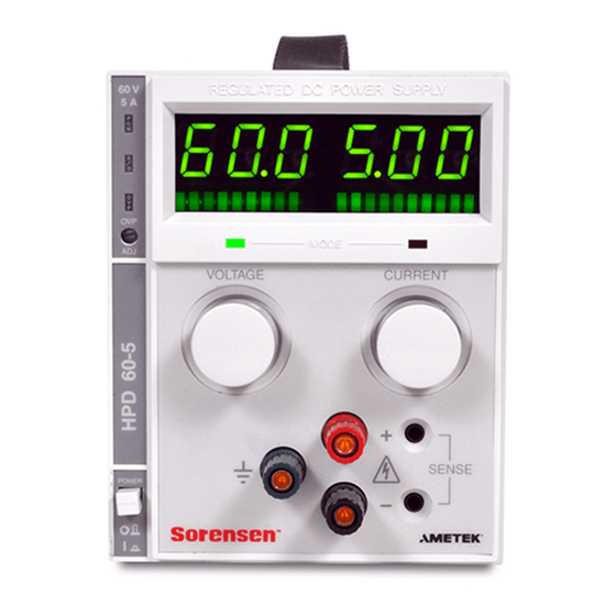 AMETEK SORENSEN HPD SERIES OPERATION MANUAL Pdf Download | ManualsLib