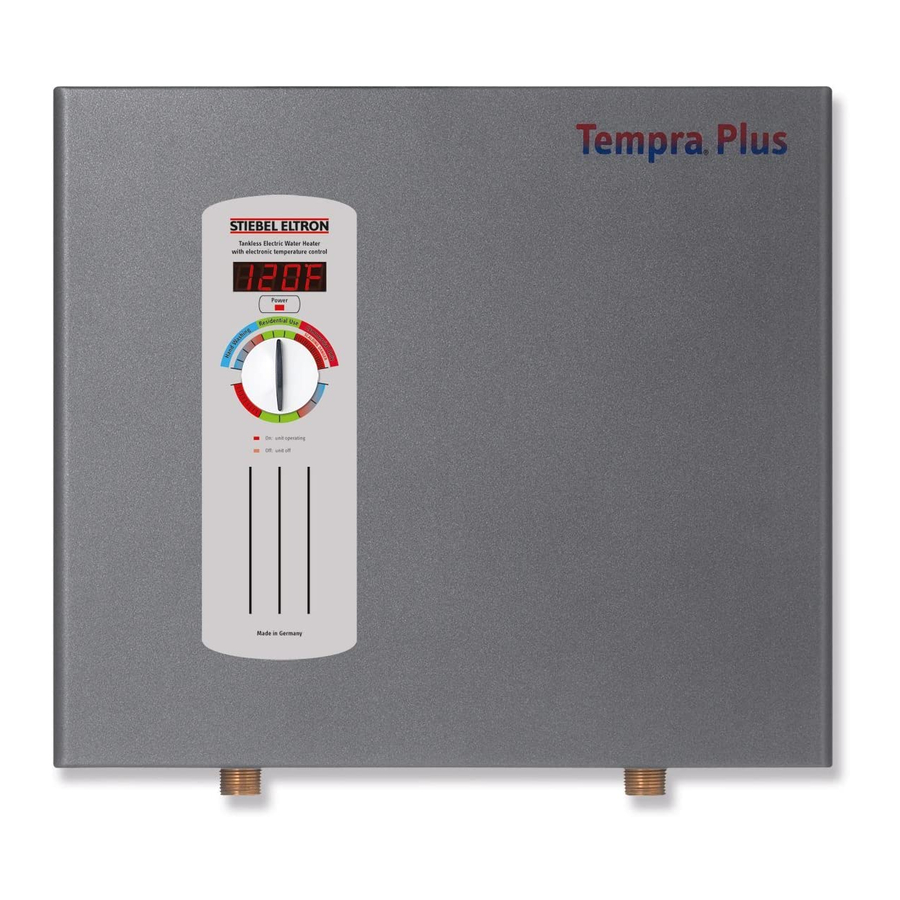 STIEBEL ELTRON TEMPRA 12 B OPERATION AND INSTALLATION MANUAL Pdf ...