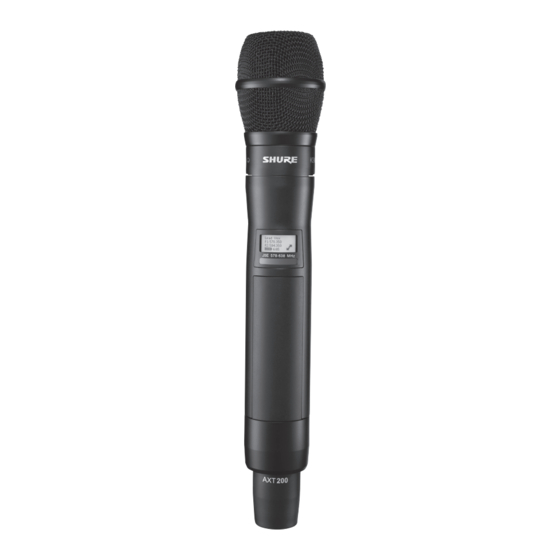 SHURE AXIENT AXT200 INSTRUCTION MANUAL Pdf Download | ManualsLib