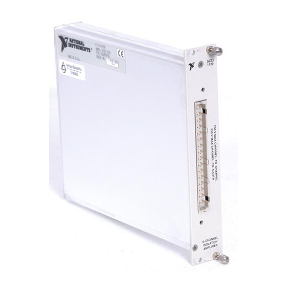 NATIONAL INSTRUMENTS SCXI-1120 USER MANUAL Pdf Download | ManualsLib