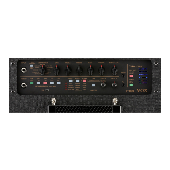 VOX VT100X OWNER'S MANUAL Pdf Download | ManualsLib
