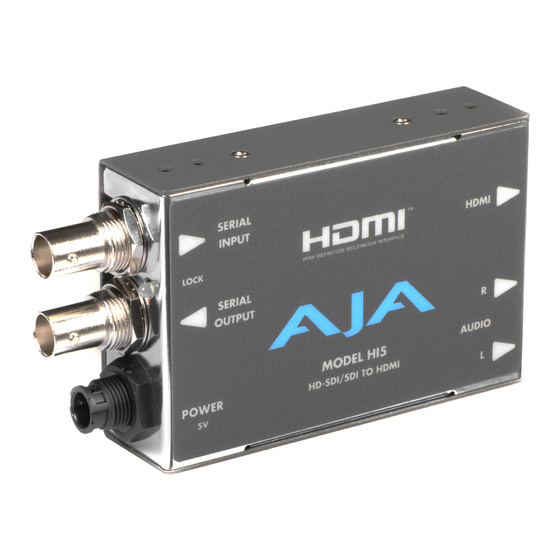 AJA HI5 USER MANUAL Pdf Download | ManualsLib