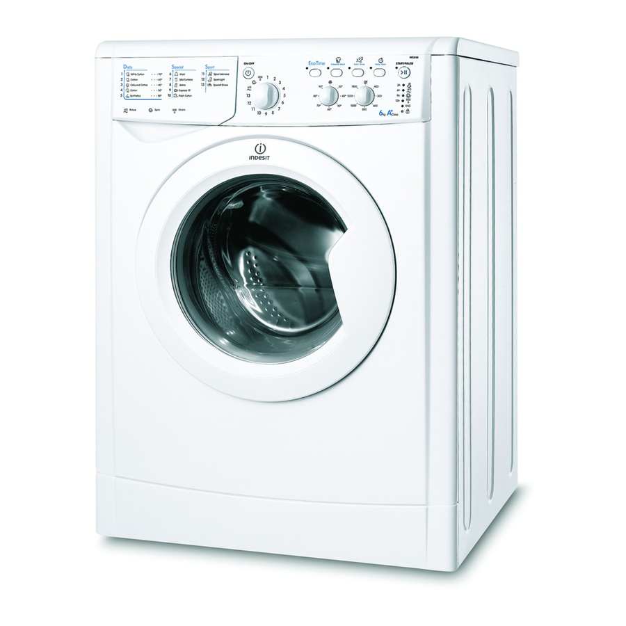 INDESIT IWC 6165 INSTRUCTIONS FOR USE MANUAL Pdf Download | ManualsLib