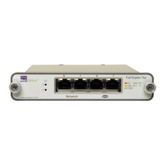 NET OPTICS 10/100/1000BASET TAP INSTALLATION MANUAL Pdf Download ...