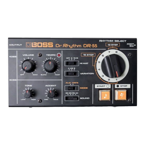 BOSS DR RHYTHM DR-55 USER MANUAL Pdf Download | ManualsLib