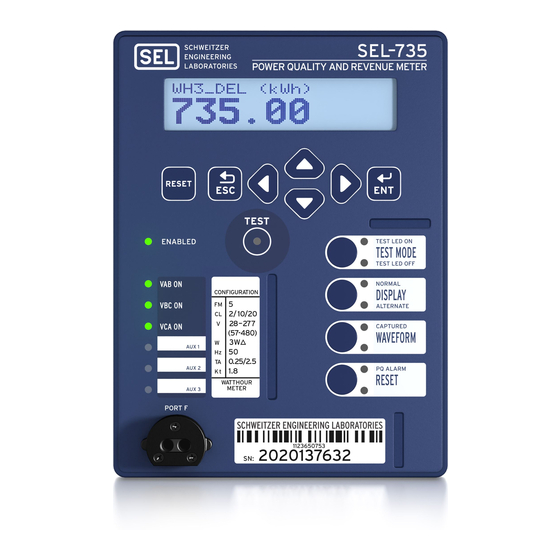 SEL -735 QUICK START MANUAL Pdf Download | ManualsLib