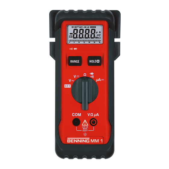 BENNING MM 1 OPERATING INSTRUCTIONS MANUAL Pdf Download | ManualsLib