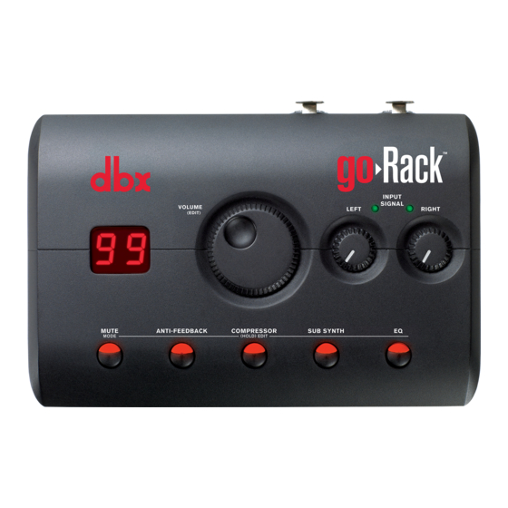 DBX GORACK OWNER'S MANUAL Pdf Download | ManualsLib