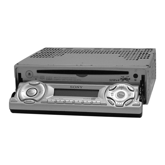 SONY CDX-M700R SERVICE MANUAL Pdf Download | ManualsLib