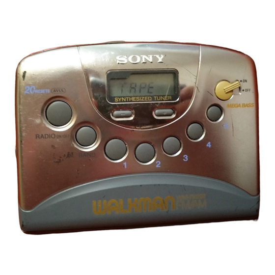 SONY WM-FX267 SERVICE MANUAL Pdf Download | ManualsLib