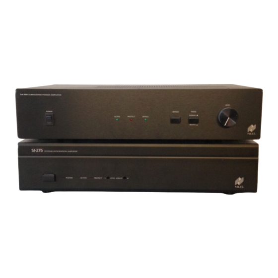 NILES SUBWOOFER POWER AMPLIFIER SA-100 HOOKUP & OPERATING INSTRUCTIONS ...