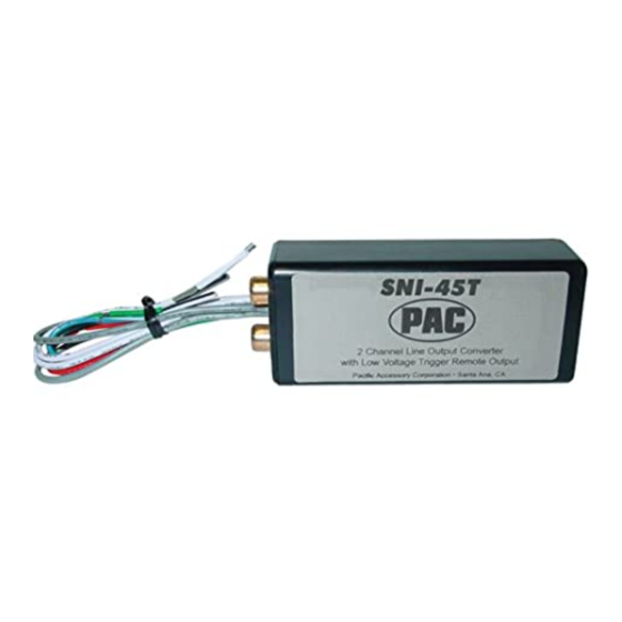 PAC SNI-45T CONNECTIONS Pdf Download | ManualsLib