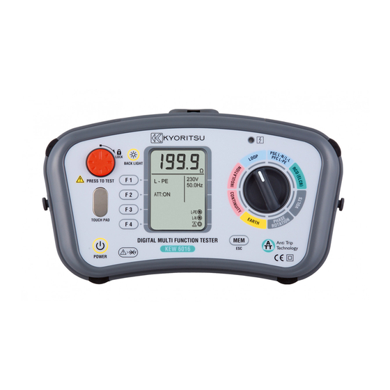 KYORITSU KEW 6016 INSTRUCTION MANUAL Pdf Download | ManualsLib