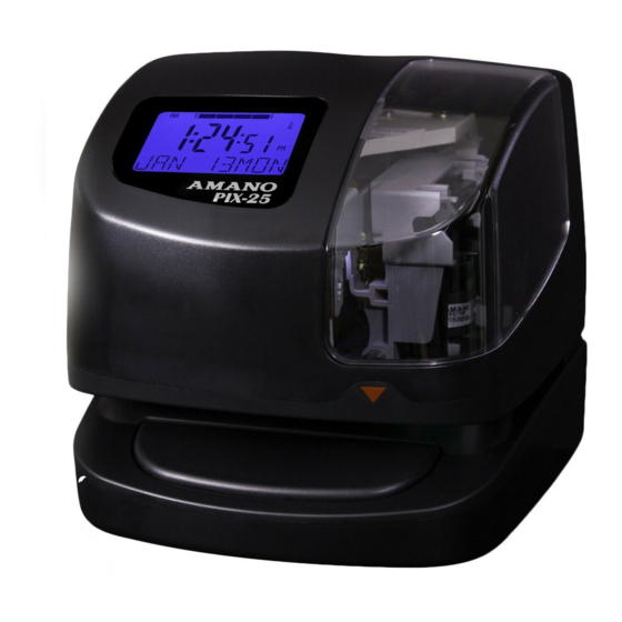 AMANO PIX-25 INSTALLATION AND OPERATION MANUAL Pdf Download | ManualsLib