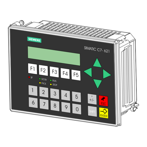 SIEMENS SIMATIC C7-621 HARDWARE INSTALLATION MANUAL Pdf Download ...