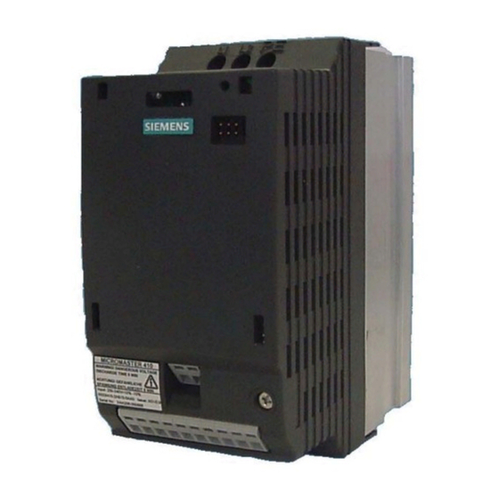 SIEMENS MICROMASTER 410 OPERATING INSTRUCTIONS MANUAL Pdf Download ...