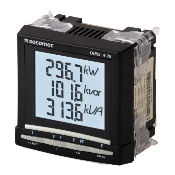 SOCOMEC DIRIS A20 OPERATING INSTRUCTIONS MANUAL Pdf Download | ManualsLib