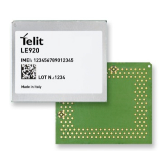 TELIT WIRELESS SOLUTIONS LE920 HARDWARE USER'S MANUAL Pdf Download ...