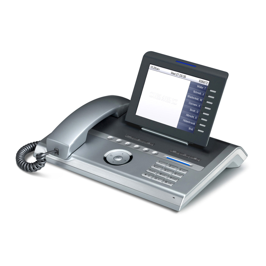 SIEMENS OPENSTAGE 60 QUICK REFERENCE MANUAL Pdf Download | ManualsLib