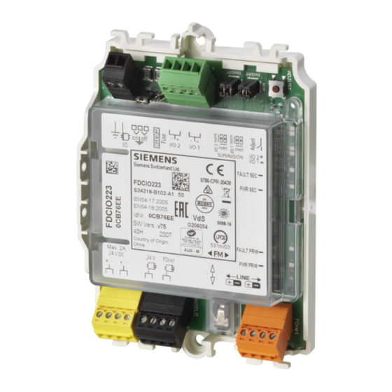 SIEMENS FDCIO223 INSTALLATION MANUAL Pdf Download | ManualsLib