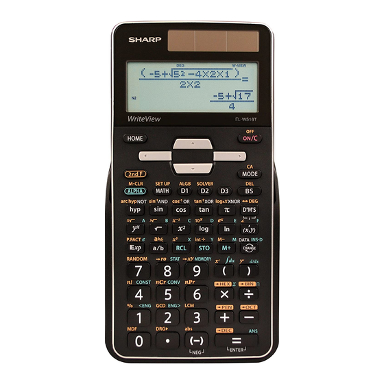 SHARP EL-W516T OPERATION MANUAL Pdf Download | ManualsLib