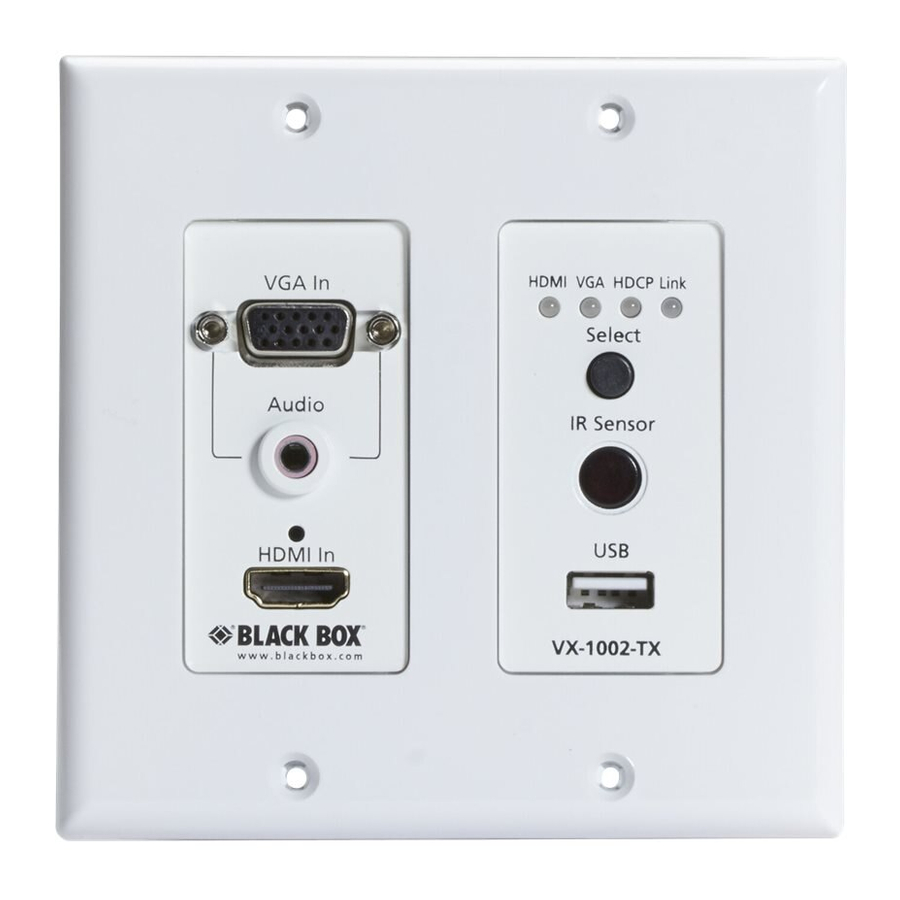 BLACK BOX VX-1002-TX MANUAL Pdf Download | ManualsLib