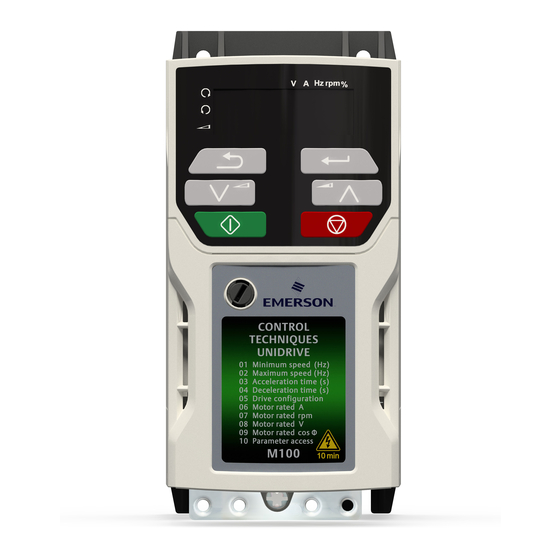 EMERSON UNIDRIVE M100 CONTROL USER MANUAL Pdf Download | ManualsLib