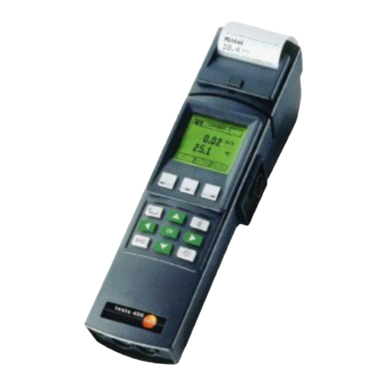 TESTO 400 INSTRUCTION MANUAL Pdf Download | ManualsLib