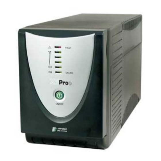 INFOSEC UPS SYSTEM XP PRO EVOLUTION USER MANUAL Pdf Download | ManualsLib
