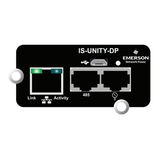 EMERSON LIEBERT INTELLISLOT UNITY-DP USER MANUAL Pdf Download | ManualsLib