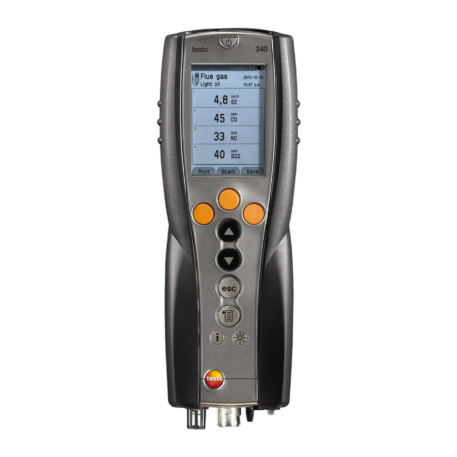 TESTO 340 INSTRUCTION MANUAL Pdf Download | ManualsLib