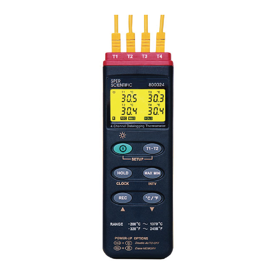 SPER SCIENTIFIC 800024 USER MANUAL Pdf Download | ManualsLib