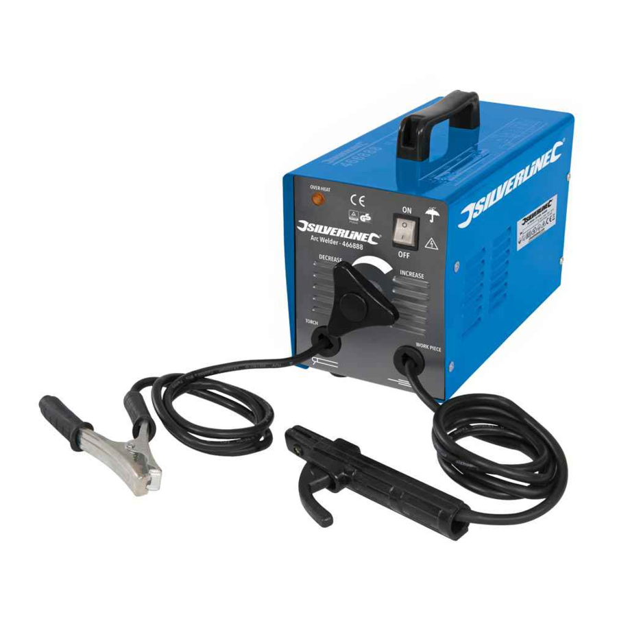 SILVERLINE ARC WELDER 55 - 160A ORIGINAL INSTRUCTIONS MANUAL Pdf ...