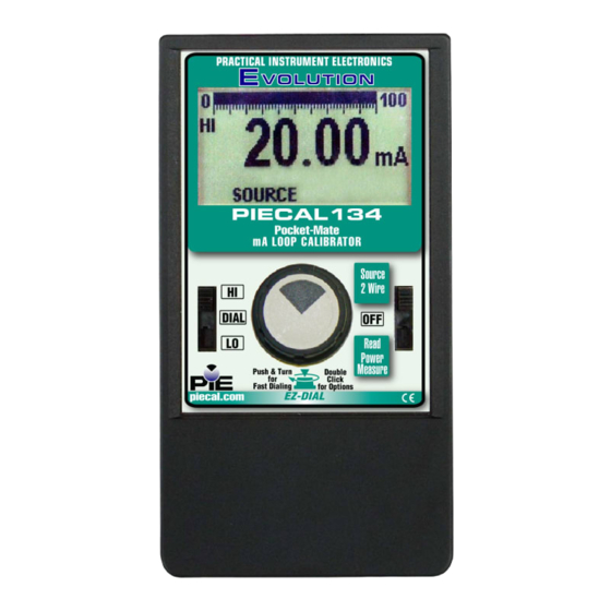 PIE PIECAL 134 OPERATING INSTRUCTIONS Pdf Download | ManualsLib