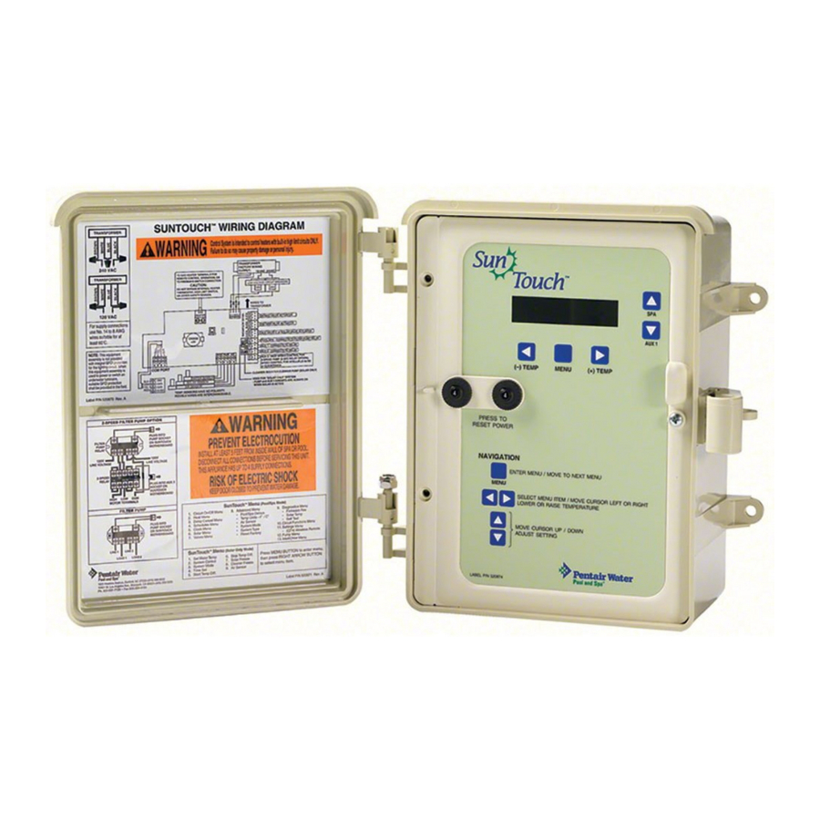 PENTAIR POOL AND SPA CONTROL SYSTEM SUNTOUCH INSTALLATION AND USER ...