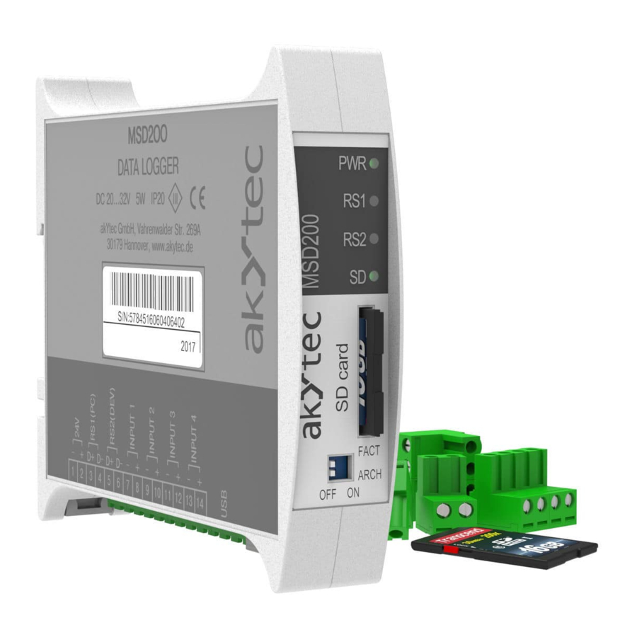 AKYTEC MSD200 USER MANUAL Pdf Download | ManualsLib