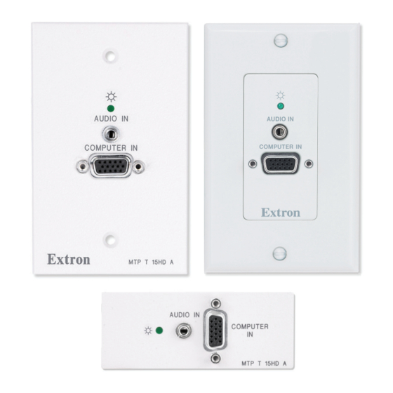 EXTRON ELECTRONICS MTP T 15HD A USER MANUAL Pdf Download | ManualsLib