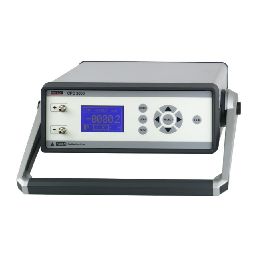 WIKA MENSOR CPC 2000 OPERATING INSTRUCTIONS MANUAL Pdf Download | ManualsLib