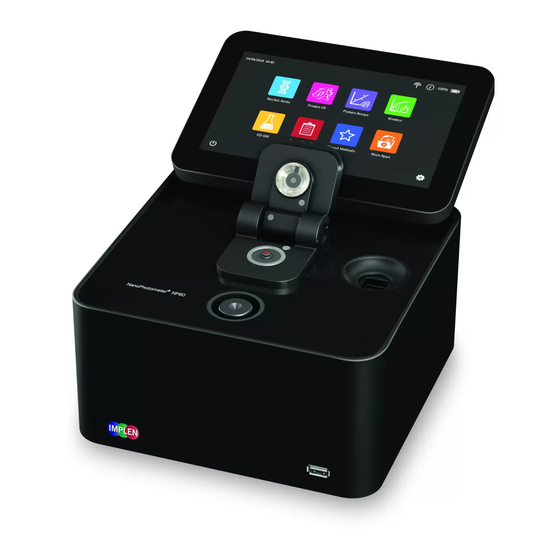 NANOPHOTOMETER N50 USER MANUAL Pdf Download | ManualsLib