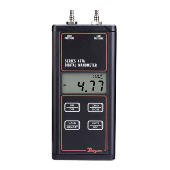 DWYER INSTRUMENTS 477A-1 SPECIFICATIONS - INSTALLATION AND OPERATION ...